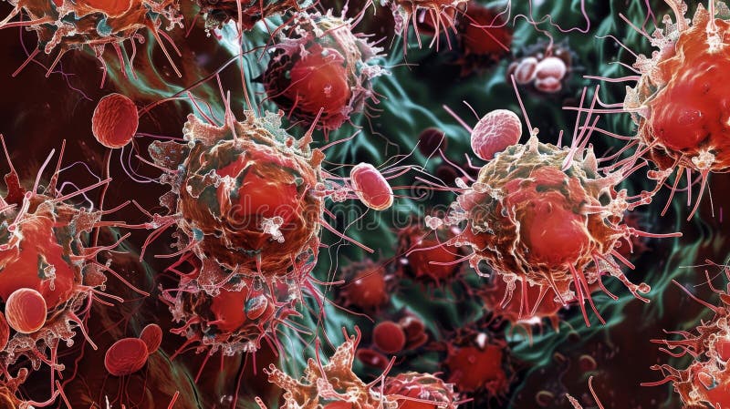 Scanning Electron Microscope Image of Autoreactive T Cells Engulfing ...