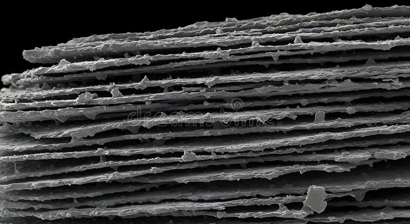 Scanning Electron Microscope Image of Layered Material Microstructure ...