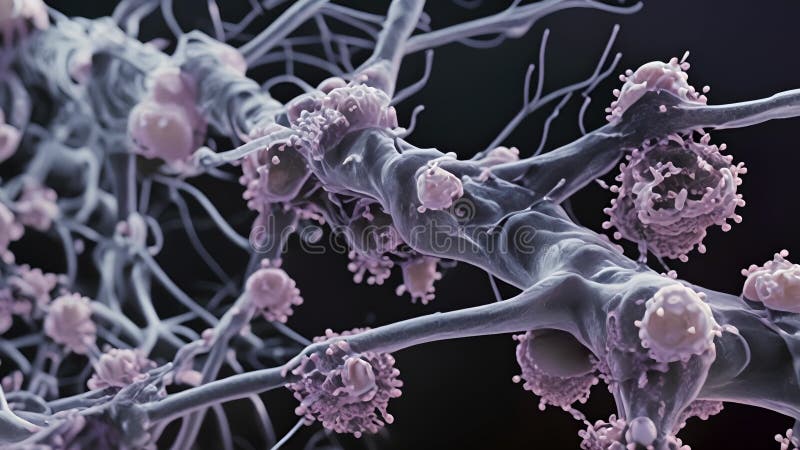 Scanning Electron Microscope Image of Microglia Forming a Protective ...
