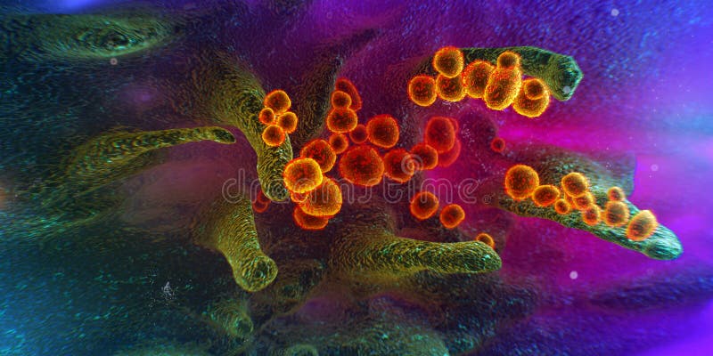 Corona Virus COVID19 Electron Microscope Scan Image Stock Illustration ...