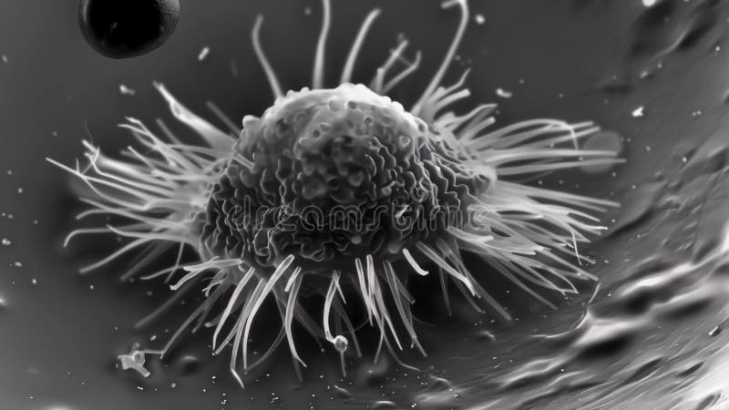 A Scanning Electron Microscope Image of a Cell Actively Undergoing ...