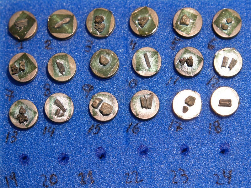 Microscope with Samples in Laboratory. Close Up of Examining of Test ...