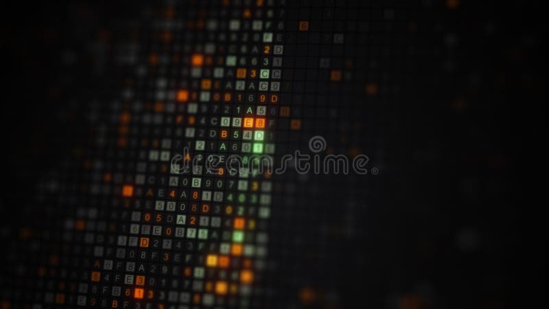 Scanning Encrypted Digital Code on Computer Monitor Stock Illustration ...