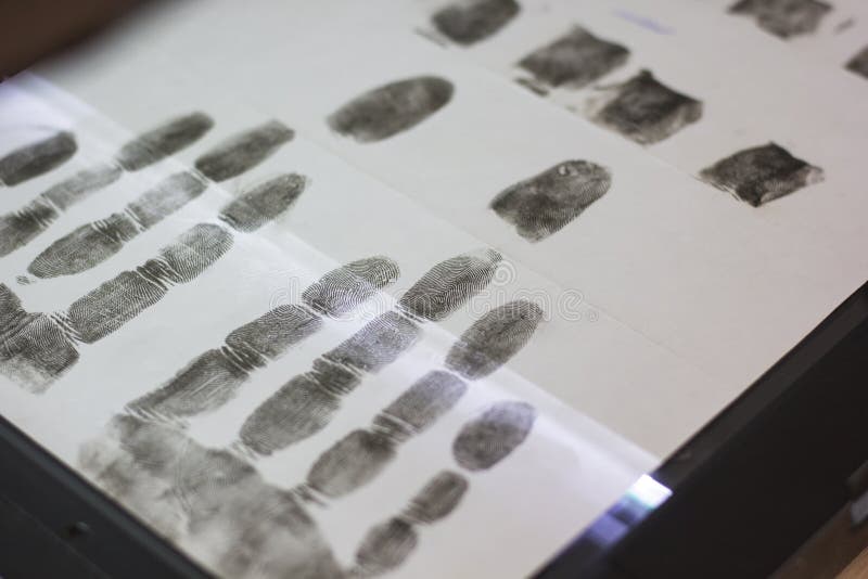 Scanning the Fingerprints of a Suspected Person in a Crime Stock Image ...