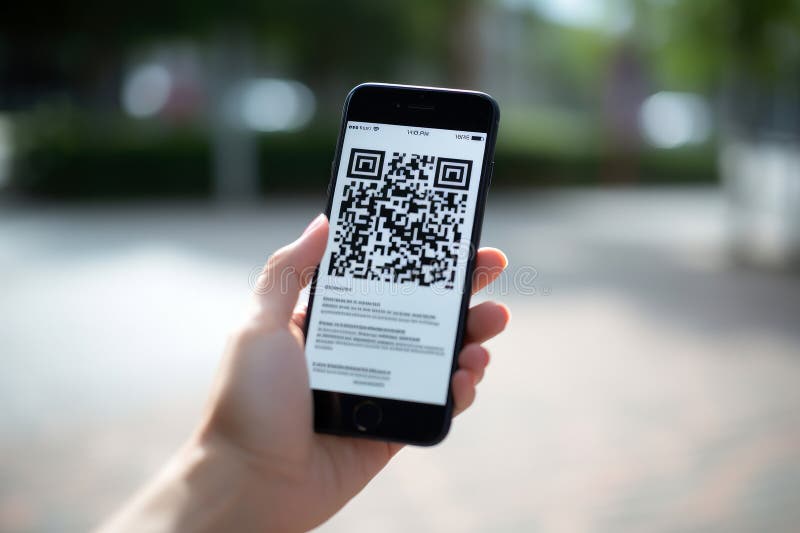 Scanning the Future with QR Codes on Mobile Phone. AI Generated Stock ...