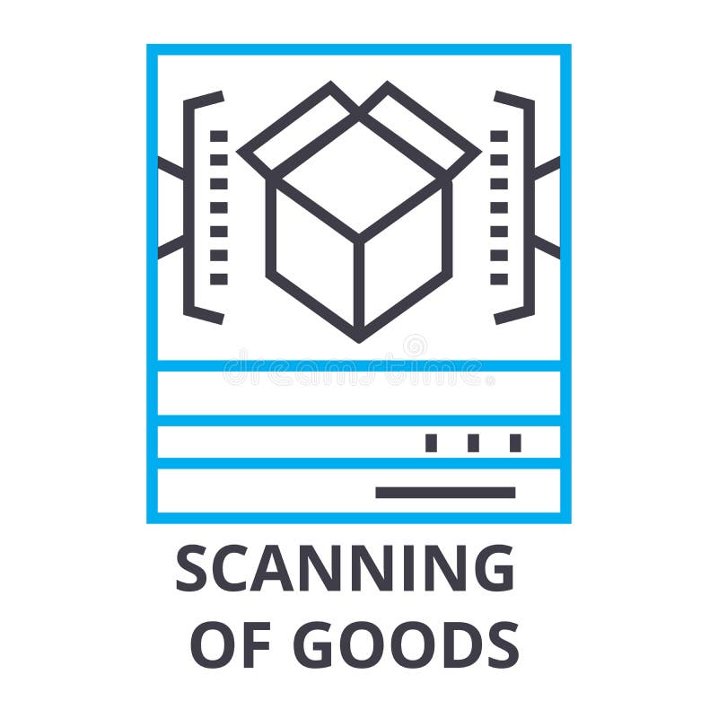 Cargo Scanning Vector Thin Line Stroke Icon. Cargo Scanning Outline ...