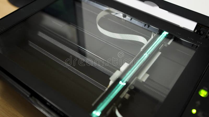 The Scanning Head of the Office Scanner Performs the Scanning Process ...