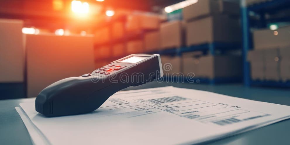 Scanning Labels in Warehouse for Inventory with Bar Code Scanner ...