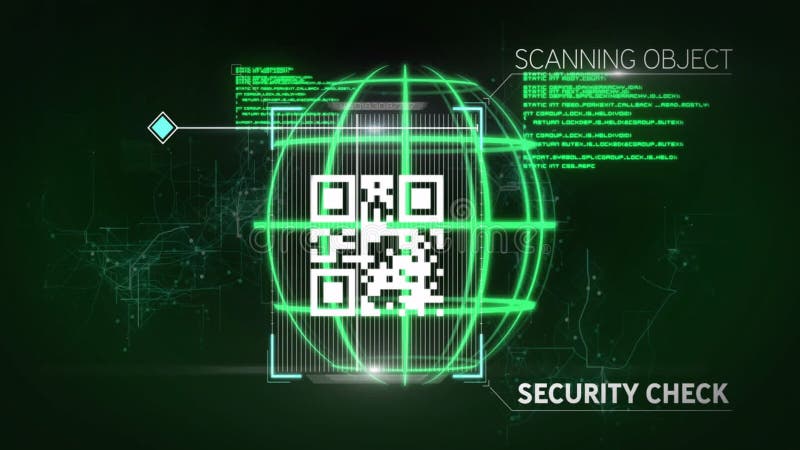 Scanning Object Animation Over QR Code and Security Check Text Stock Video - Video of data ...