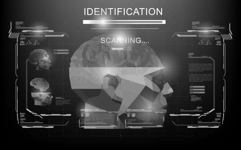 Scanning a Person`s Face. Personal Identification Stock Illustration ...