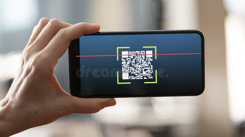 Scanning QR Code with Mobile Phone Stock Photo - Image of contactless ...