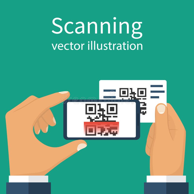 Scanning Qr Code On Mobile Phone Stock Vector Illustration Of Barcode Code 142277883