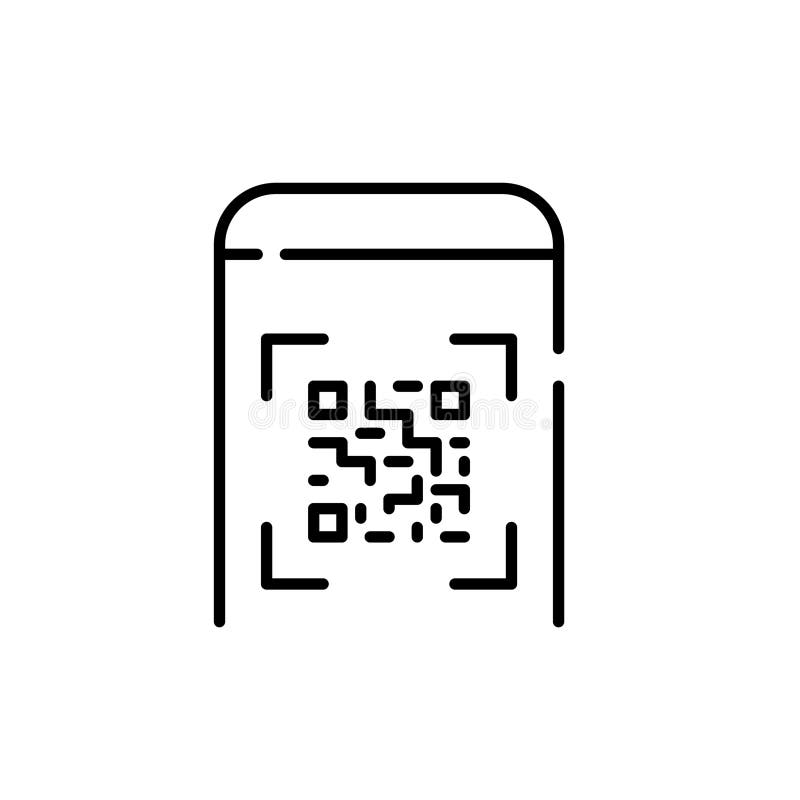 Qr Code on a Payment Terminal. Contactless Payment Methods. Pixel Perfect Icon Stock ...