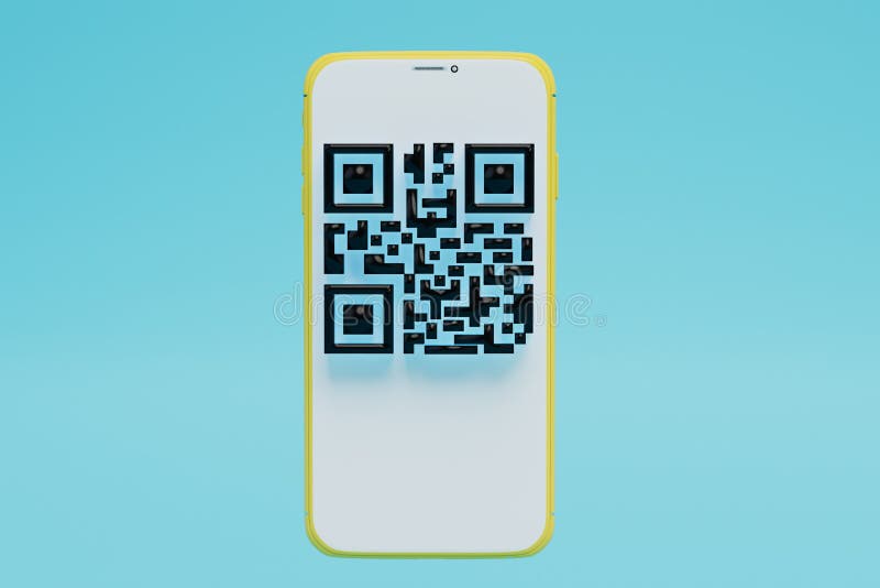 Scanning of the Qr Code. Smartphone on a Blue Background and Qr Code on ...