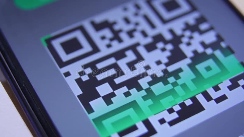 Scanning a QR Code. Smartphone Screen Close Up. the App Scans the QR ...