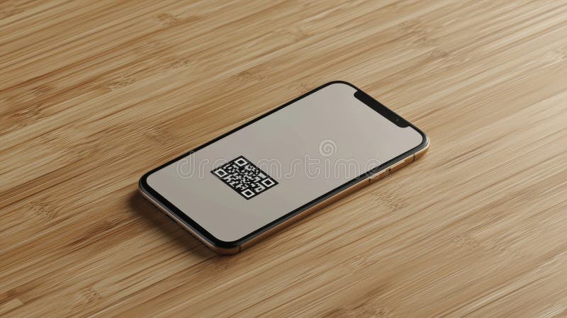 Scanning Qr Codes for Easy Access Smartphone on Wooden Surface ...