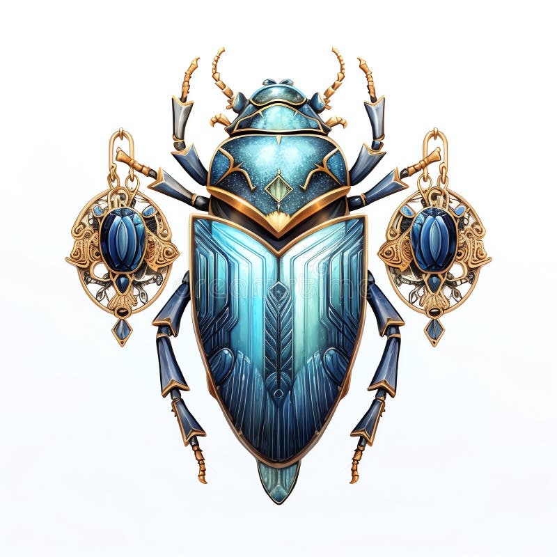 Amulet Scarab Beetle Icon, Cartoon Style Stock Vector - Illustration of ...