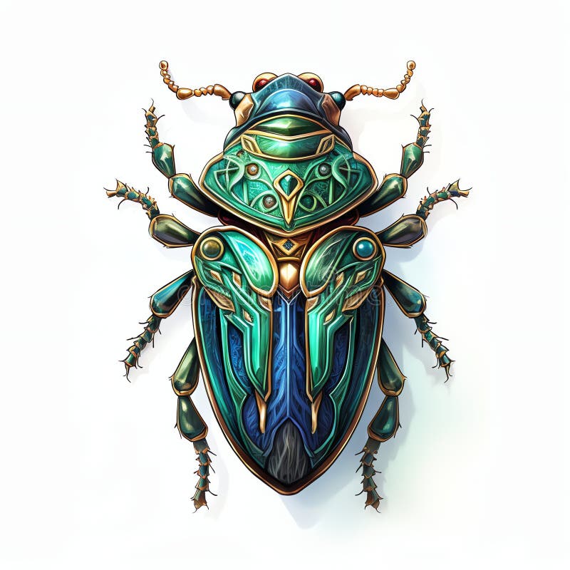 Amulet Scarab Beetle Icon, Cartoon Style Stock Vector - Illustration of ...