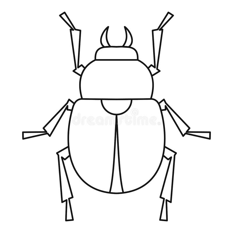 Scarab Beetle Icon, Outline Style Stock Vector - Illustration of scarab ...