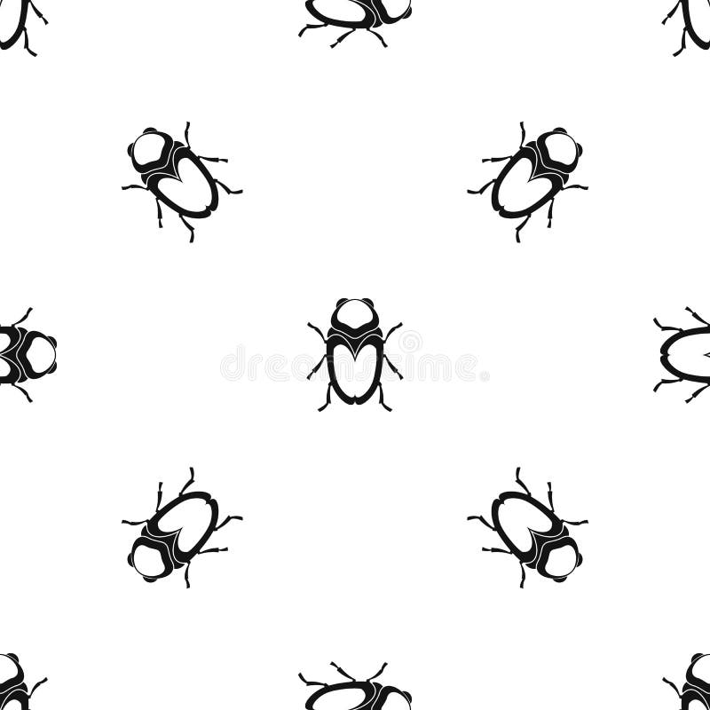 Scarab Beetle Pattern Seamless Black Stock Vector - Illustration of ...