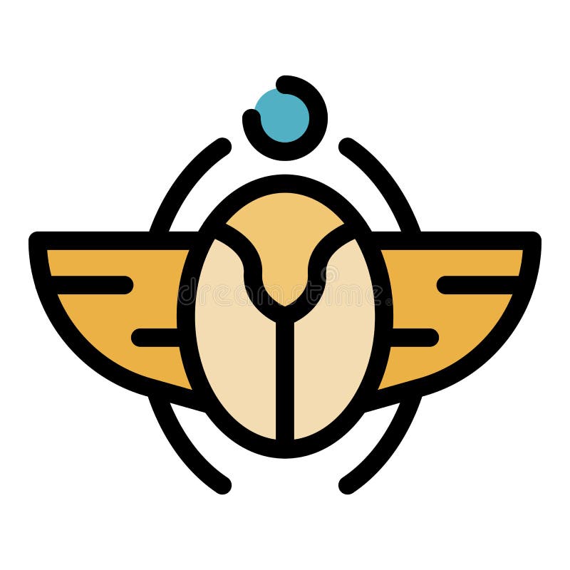 Scarab Beetle Wings Icon Color Outline Vector Stock Vector ...