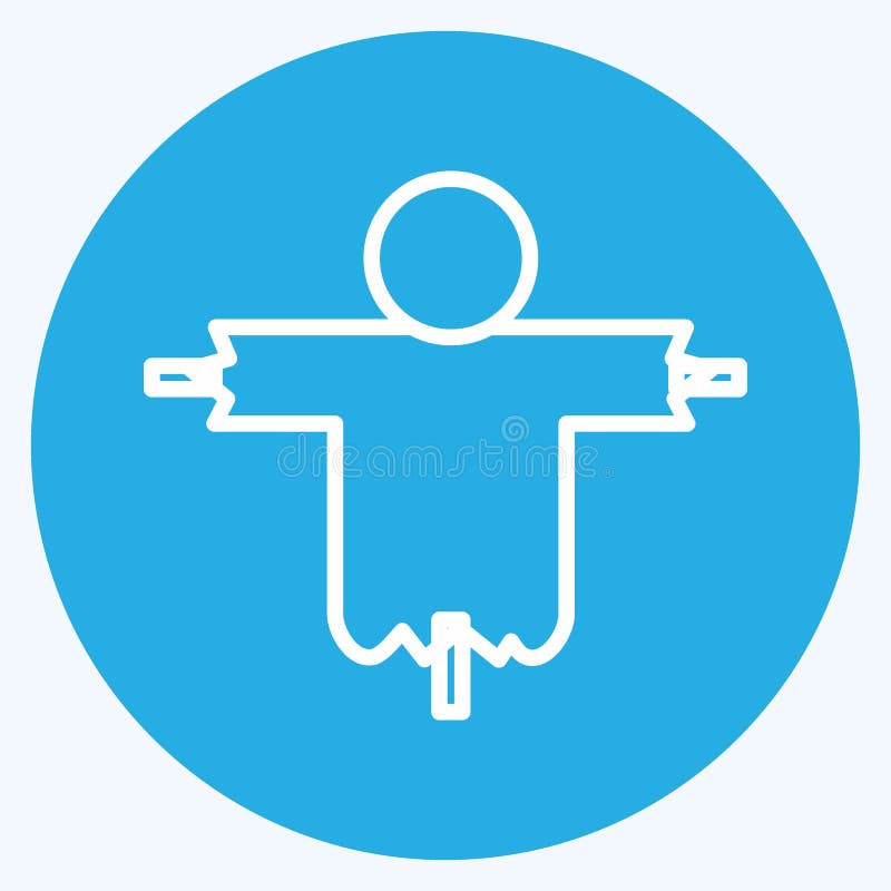 Scare Crow Icon in Trendy Blue Eyes Style Isolated on Soft Blue ...