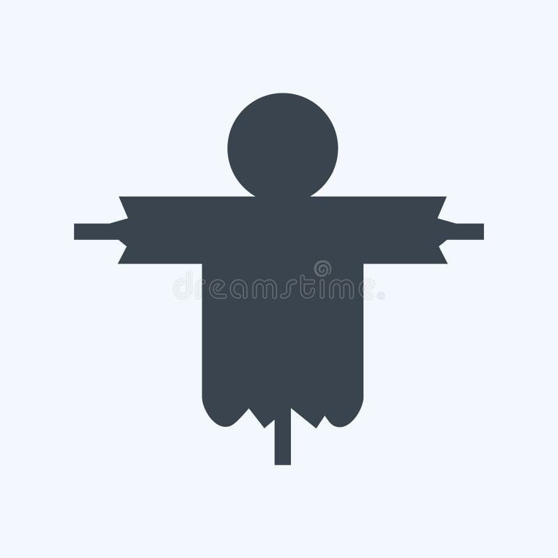 Scare Crow Icon in Trendy Glyph Style Isolated on Soft Blue Background ...