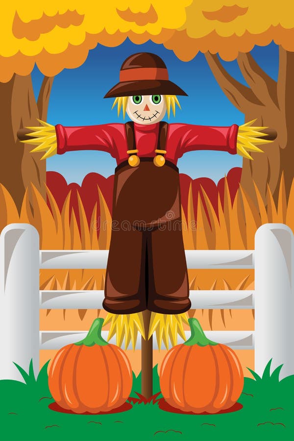 Scarecrow in the Fall Season Stock Vector - Illustration of spooky ...