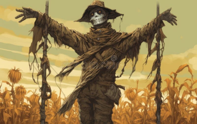 The Scarecrow in the Field. Created by Generative Artificial ...