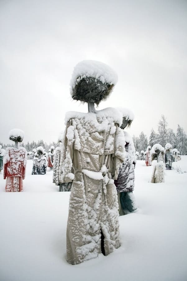 Scarecrow in the Snow in Winter Stock Photo - Image of scenics, snow ...