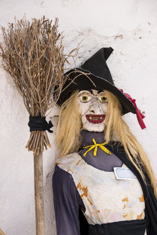 Scarecrow Witch with a Whisk Stock Illustration - Illustration of field ...