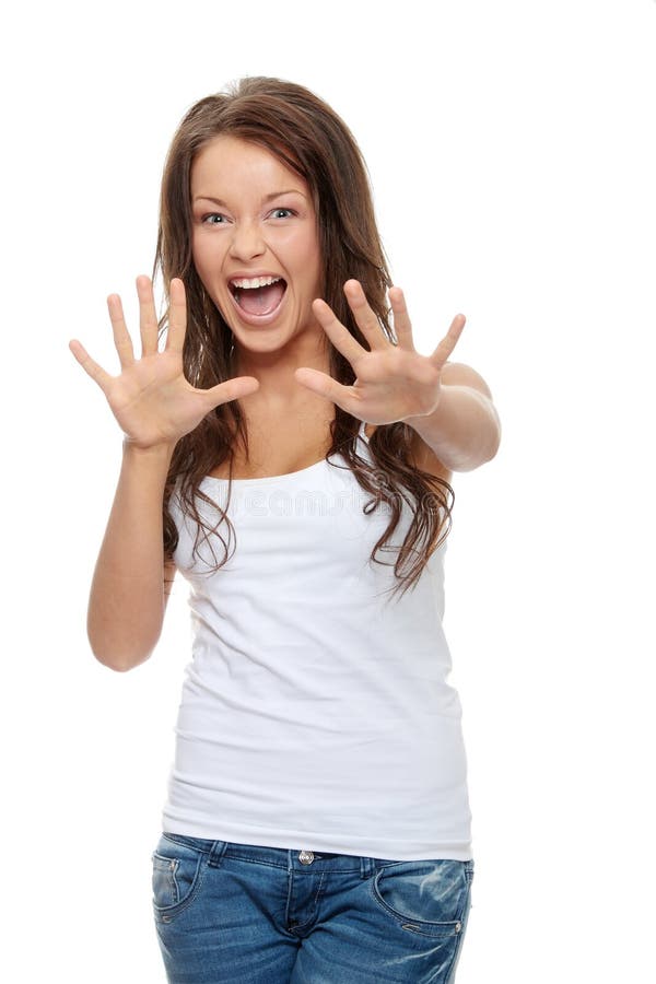 Scared stock photo. Image of caucasian, mouth, beautiful - 13895060