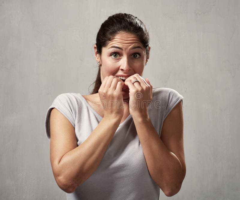Scared afraid woman stock photo. Image of dread, fearful - 89347468