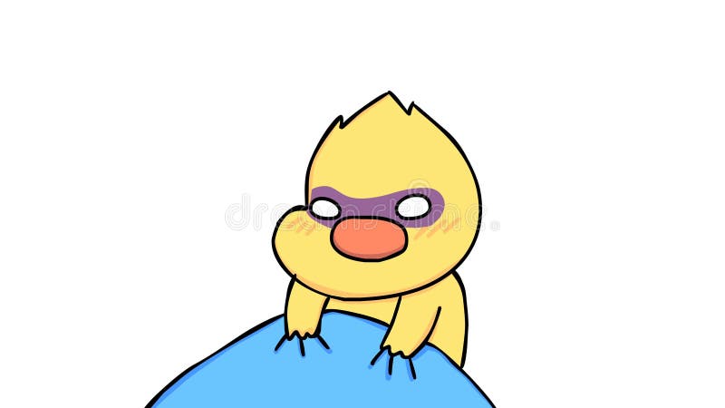 Scared Animated Duck Hiding Under Blanket Stock Video - Video of ...