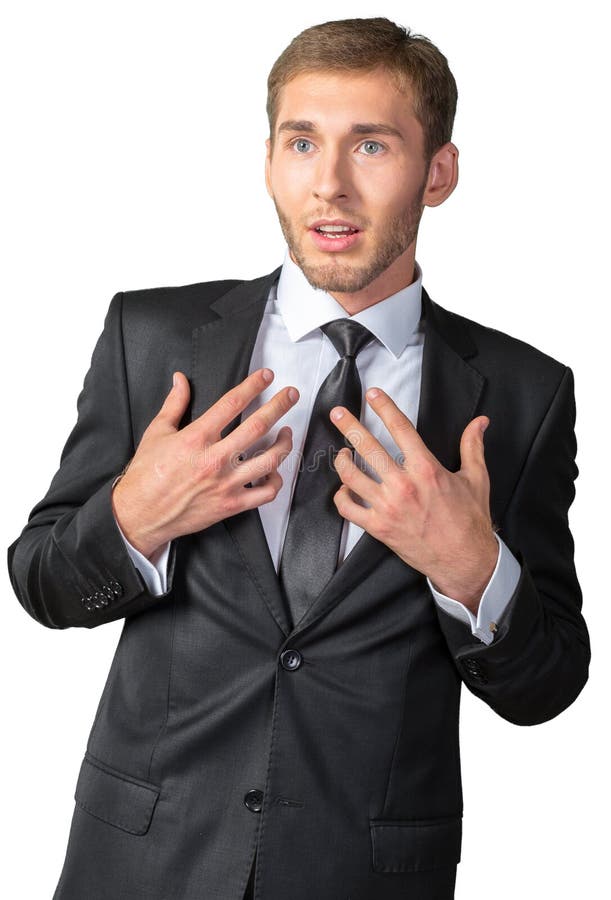 Scared and Astonished Young Businessman Stock Photo - Image of ...
