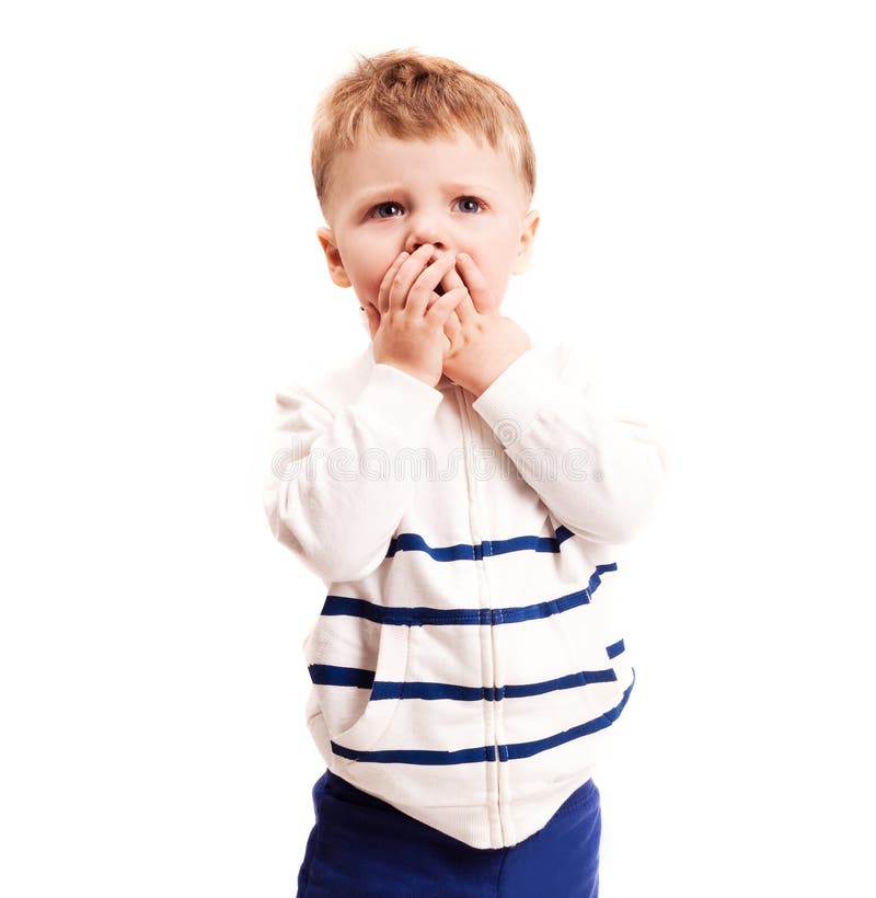 Scared child in pool stock image. Image of scary, surprised - 31733857