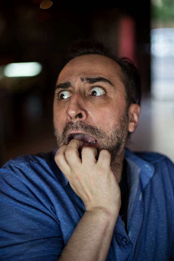 Scared Bearded Man Screaming with Frustration Stock Image - Image of ...