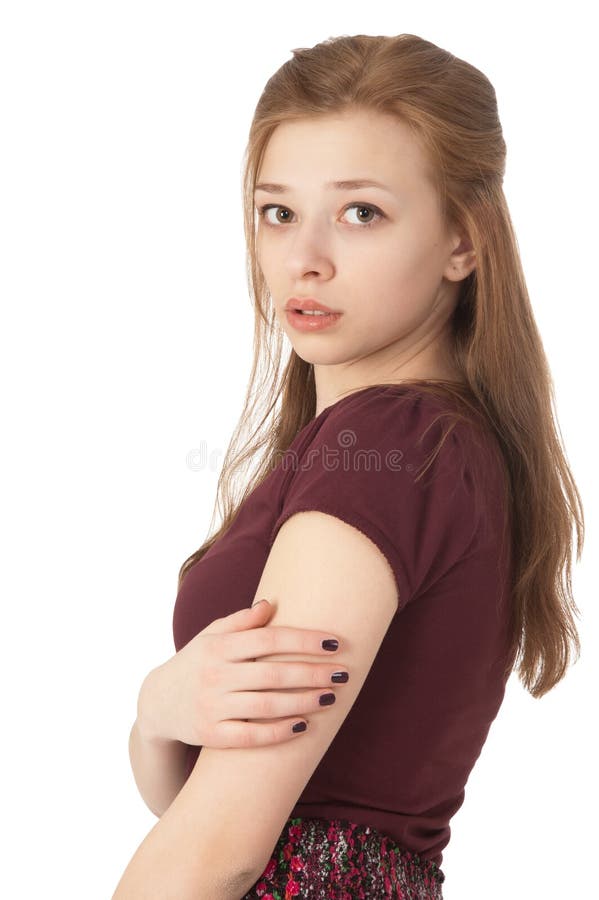 Scared Beautiful Girl at the Age of Fifteen Stock Photo - Image of ...