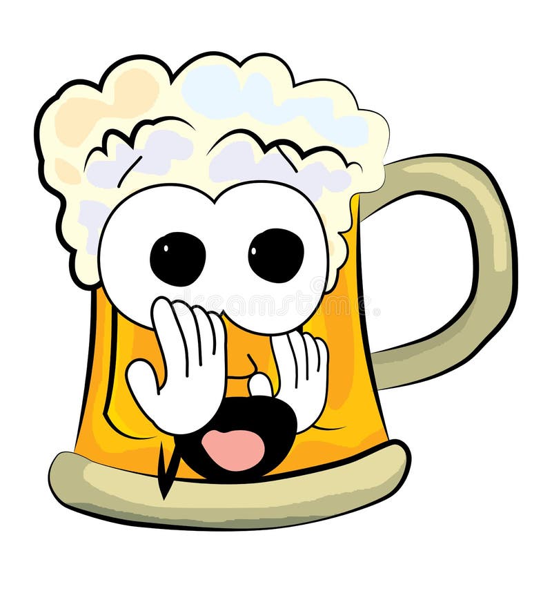 Scared beer cartoon stock illustration. Illustration of fobia - 44059253