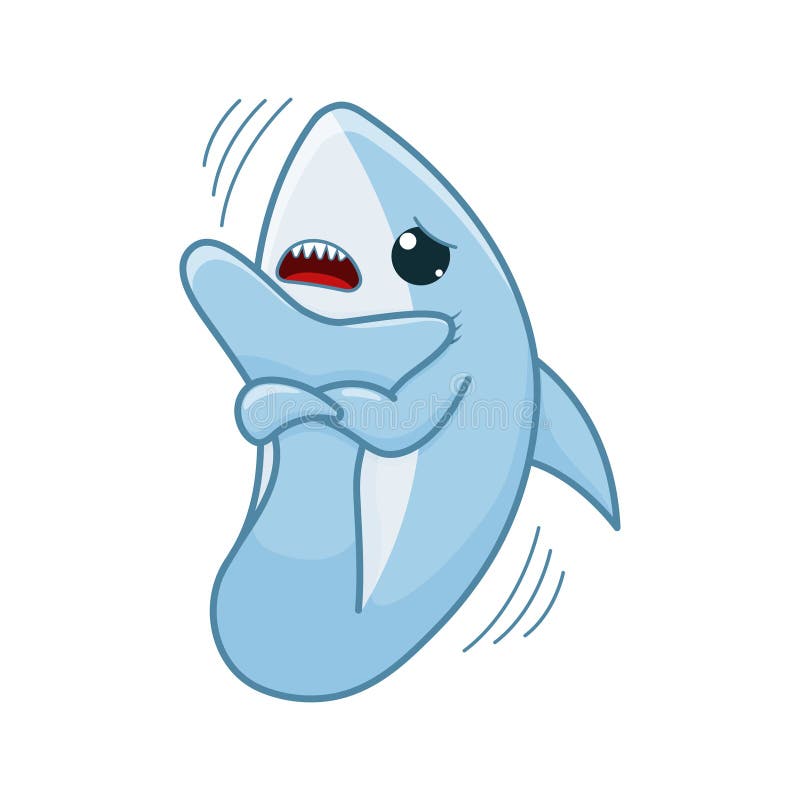 Scared Blue Emoji Face Vector Illustration on a Stock Vector ...