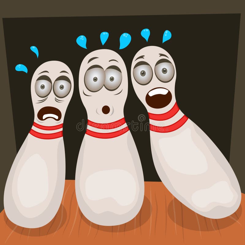 Scared Cartoon Bowling Pin stock vector. Illustration of panicking ...