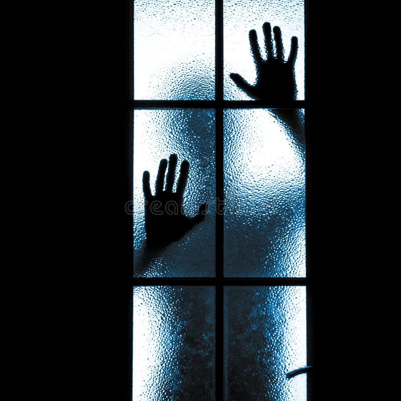 Scared Boy Behind Glass Door Stock Image - Image of hand, fear: 39308895