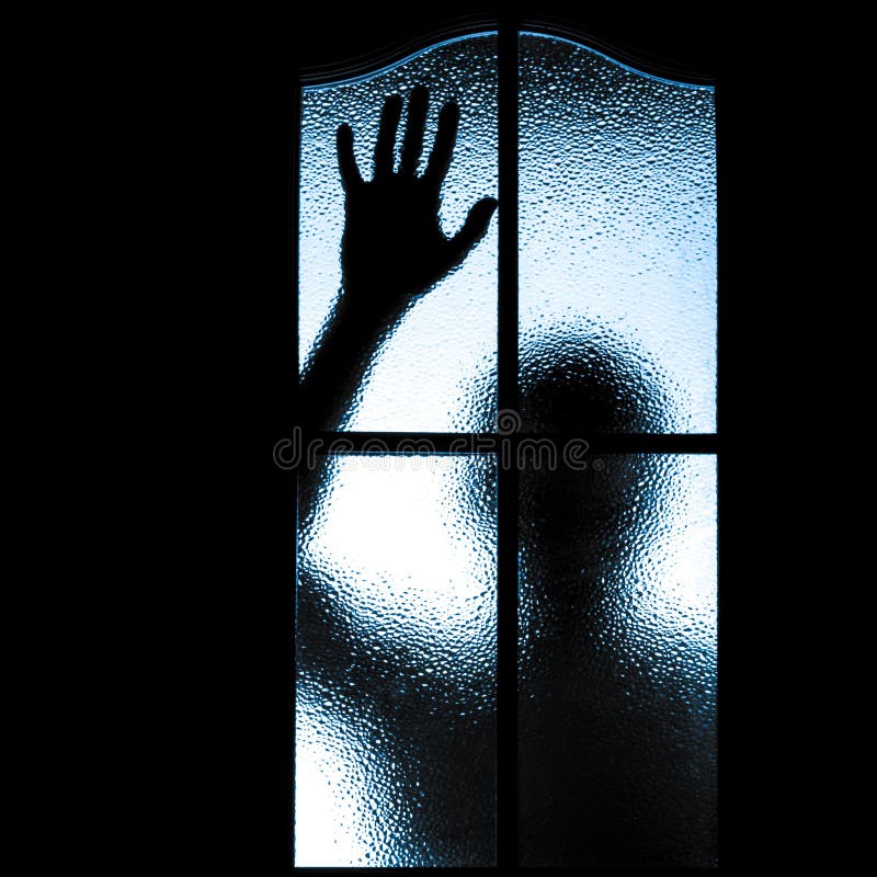 Scared Boy Behind Glass Door Stock Image - Image of hope, body: 39308931