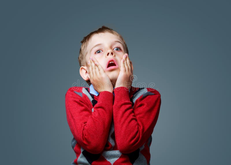 Scared boy isolated stock image. Image of afraid, caucasian - 96112693