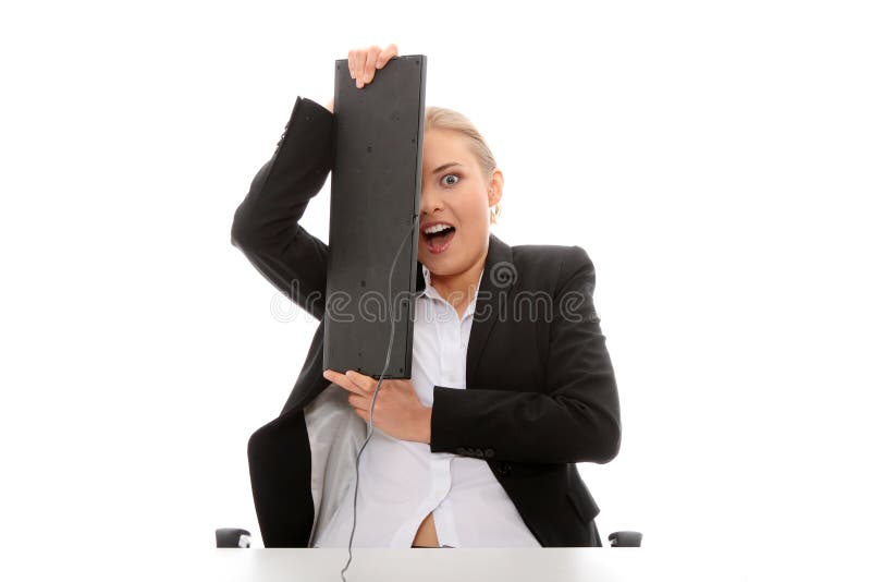Scared young woman stock photo. Image of casual, guilt - 3966970