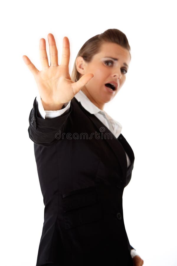 Afraid Scared Business Woman Stock Photo - Image of afraid, face: 14076200