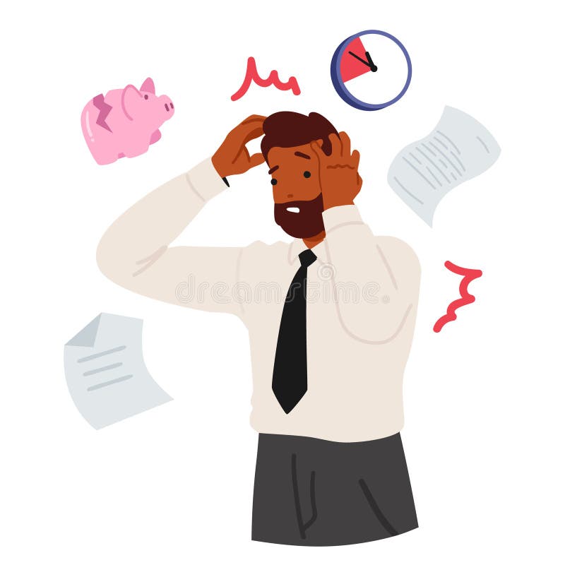 Scared Frustrated Businessman Stock Illustrations – 372 Scared ...