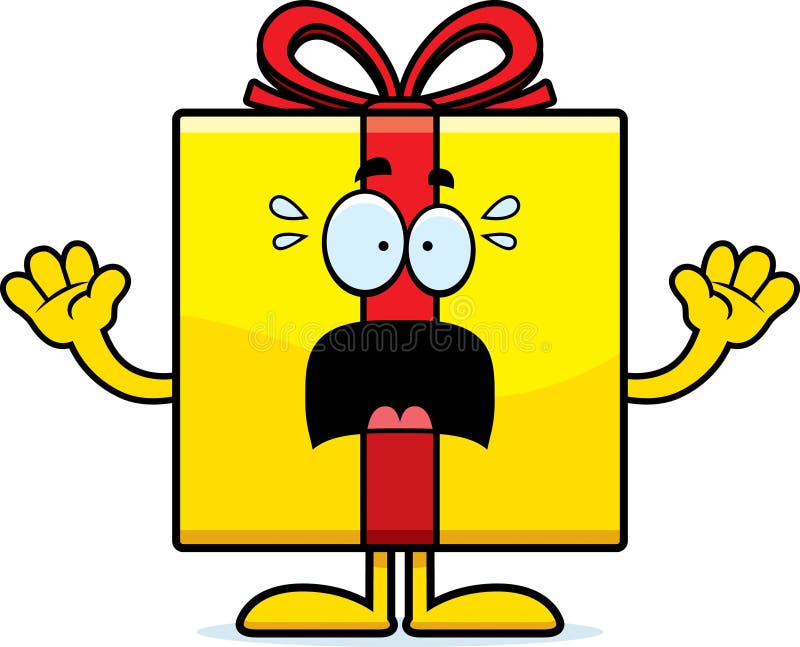 Scared Cartoon Birthday Gift Stock Vector - Illustration of upset ...