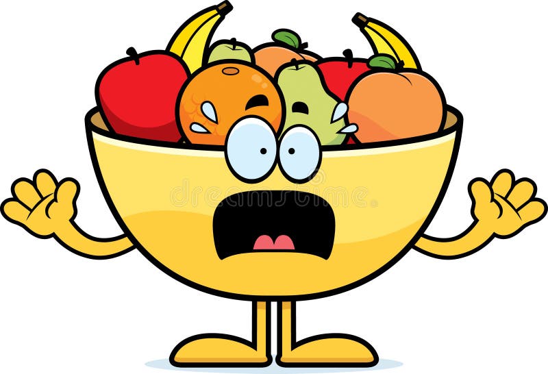 Scared Cartoon Bowl of Fruit Stock Vector - Illustration of scared ...