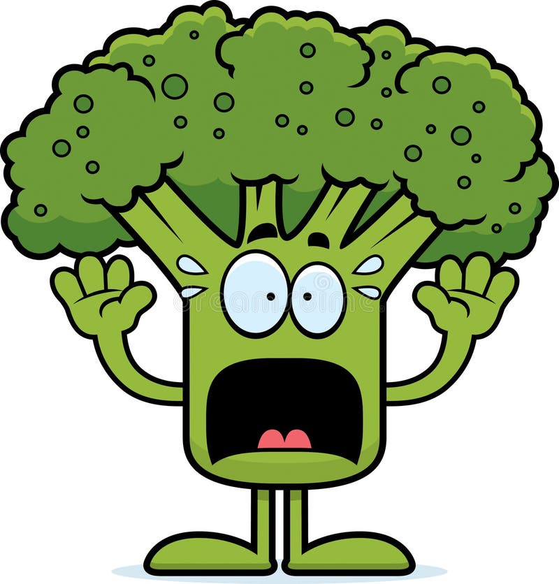Scared Cartoon Broccoli stock vector. Illustration of vector - 47365033